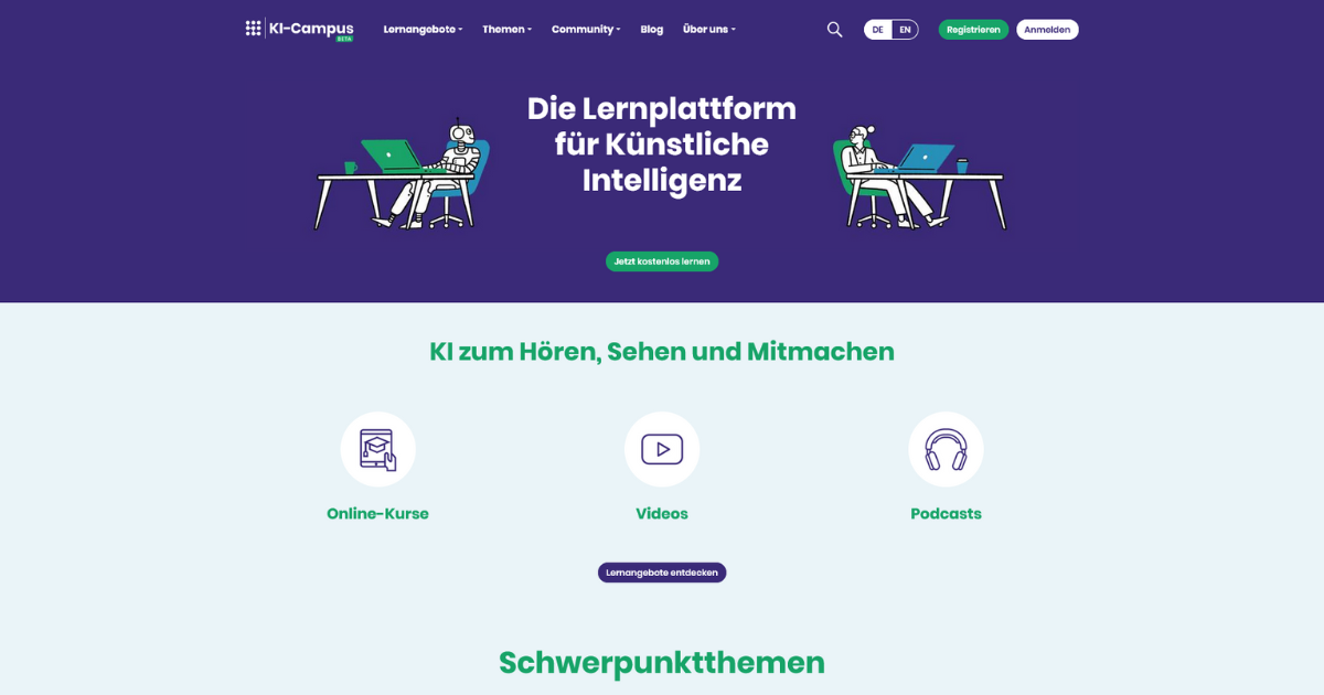 Wir stellen vor: KI-Campus – die Lernplattform für Künstliche Intelligenz — e-teaching.org ...